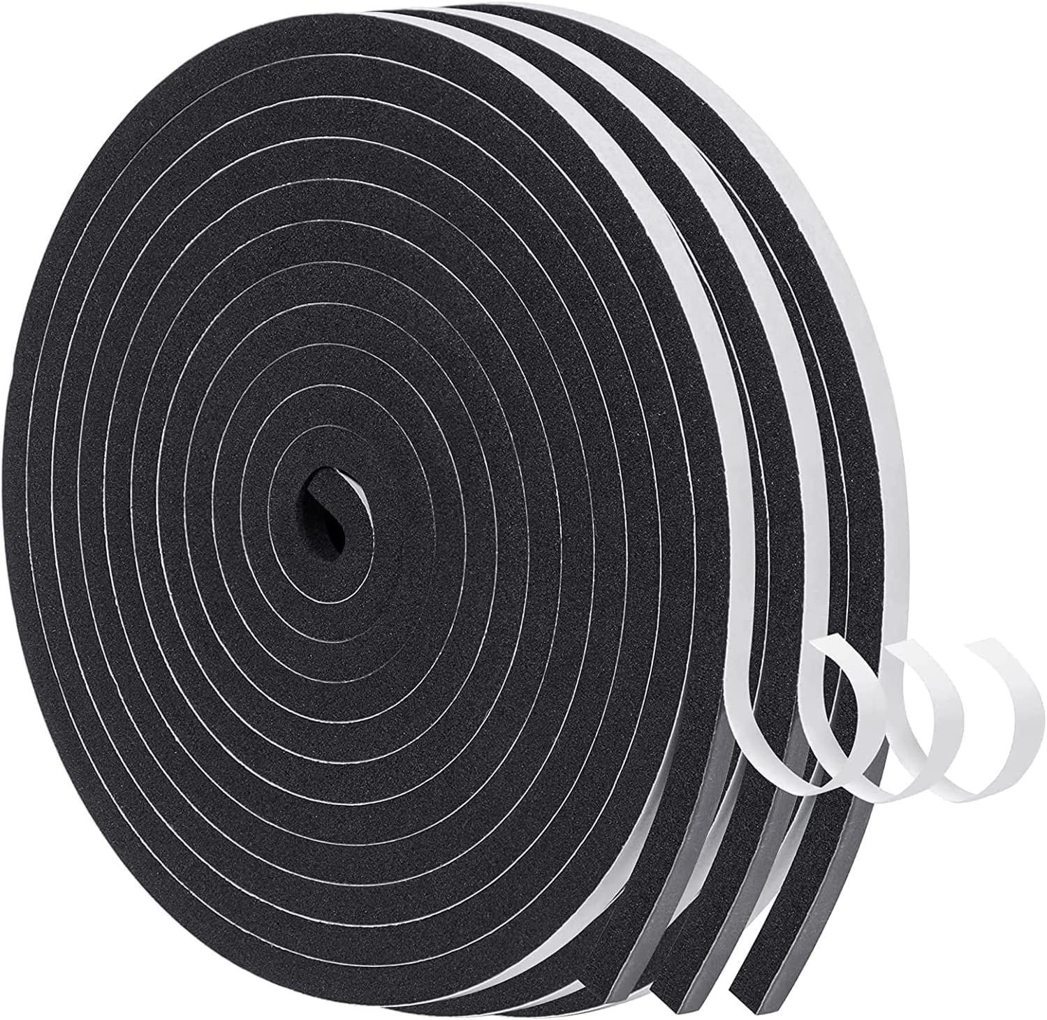 Weather Stripping Door Seal, 1/4 Inch Wide X 1/4 Inch Thick Adhesive Foam Tape Soundproof ...