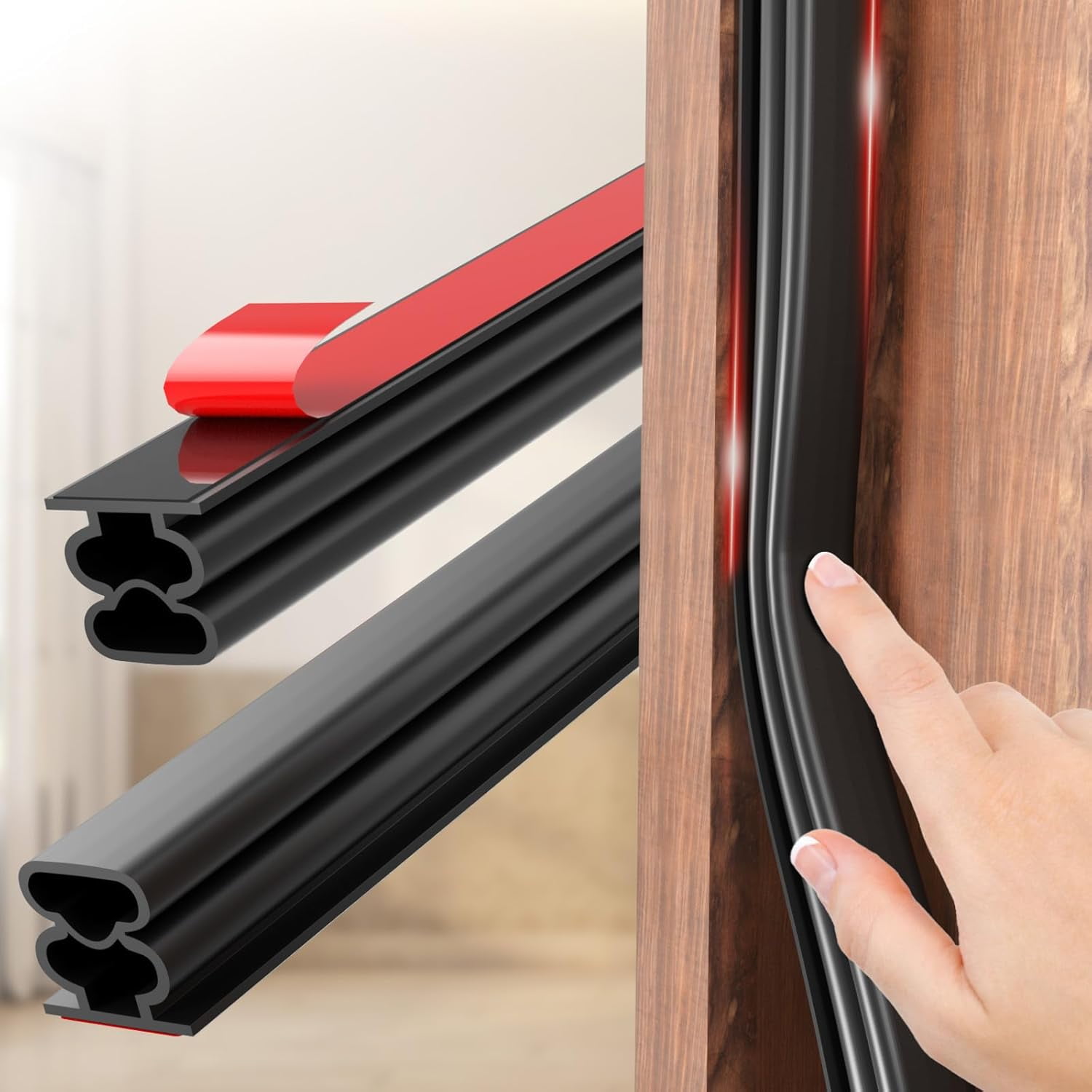 Weather Stripping Door Seal - 32.8 Ft Self-Adhesive TPE Rubber Door ...