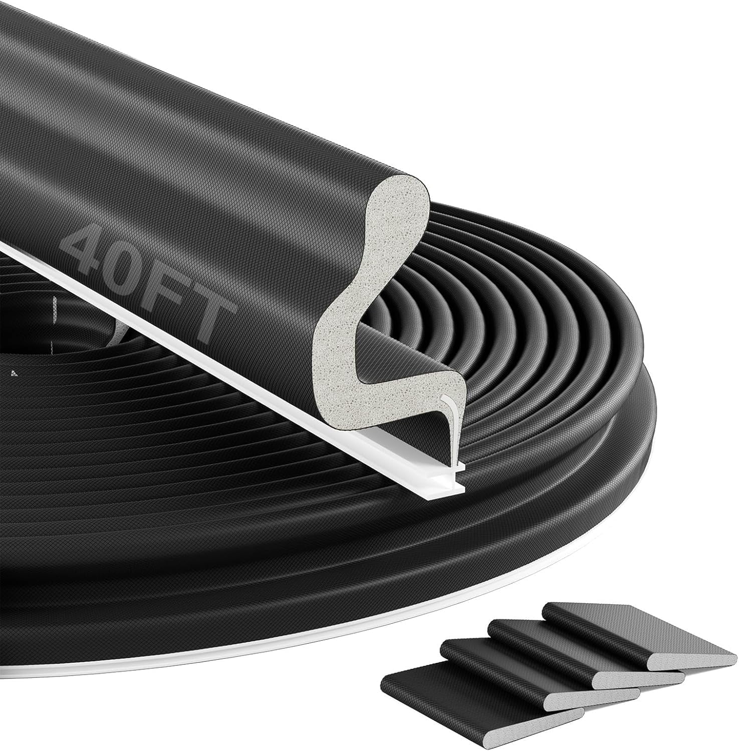 Koudecy Weather Stripping Door Seal, 40 ft Door Weatherproofing Strip ...
