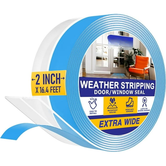 Weather Stripping Extra Thick 2mm Door Draft Stopper 16.4 FT(L) x 2 in ...