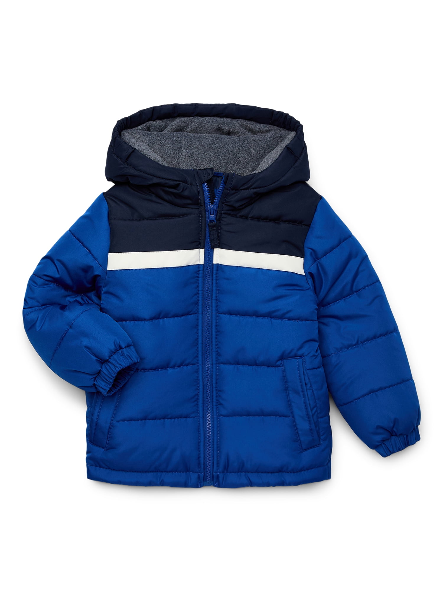 Weather Tamer Boys’ Stripe Puffer Jacket with Hood, Sizes 4-16 ...