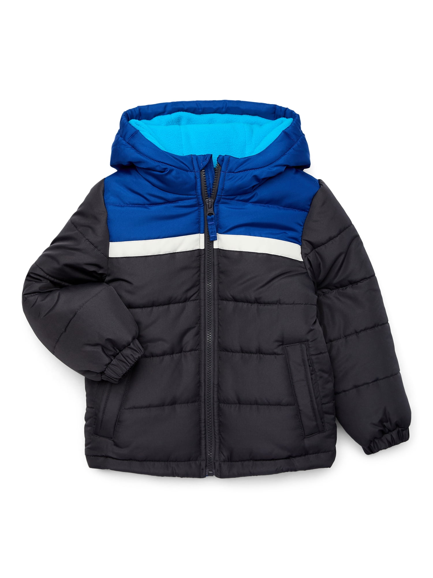 Weather Tamer Boys’ Stripe Puffer Jacket with Hood, Sizes 4-16 ...