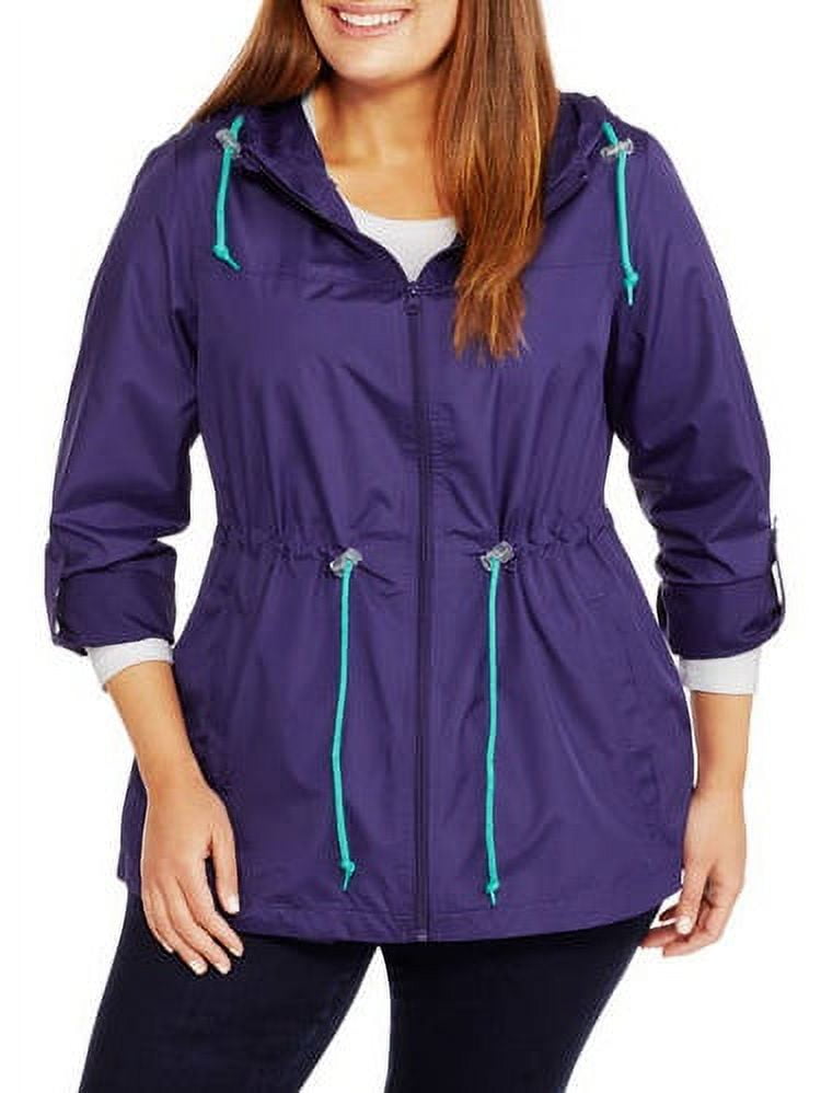 Weather Tamer Women's Plus-Size Hooded Packable Anorak--Zips Up Into A ...