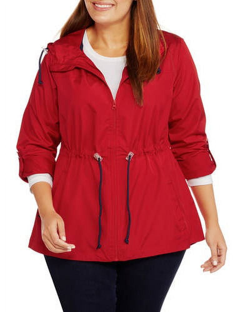 WEATHER TAMER Women's Plus-Size Lightweight Packable Anorak Jacket with ...