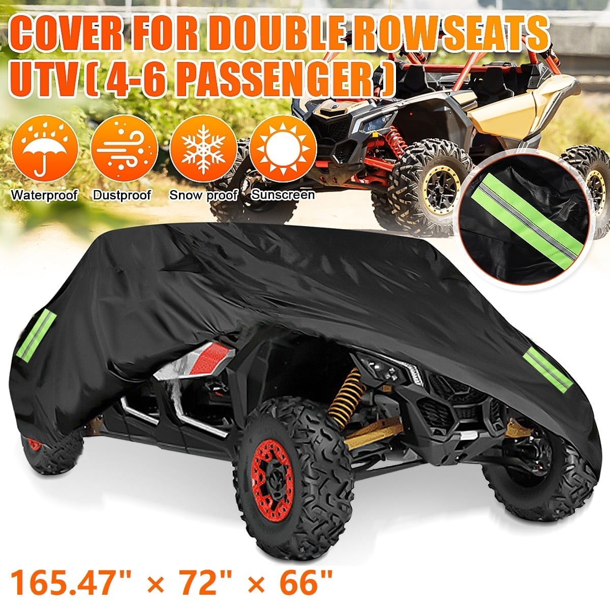 All Weather UTV Cover Outdoor For 4-6 Seater Double Row, Fits For Can ...