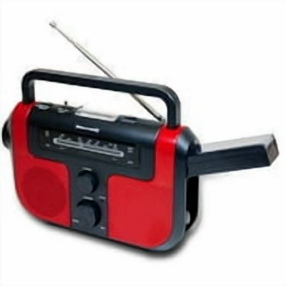 Weather-X WR383R Weather Band AM/FM Radio with LED Flashlight and Solar ...