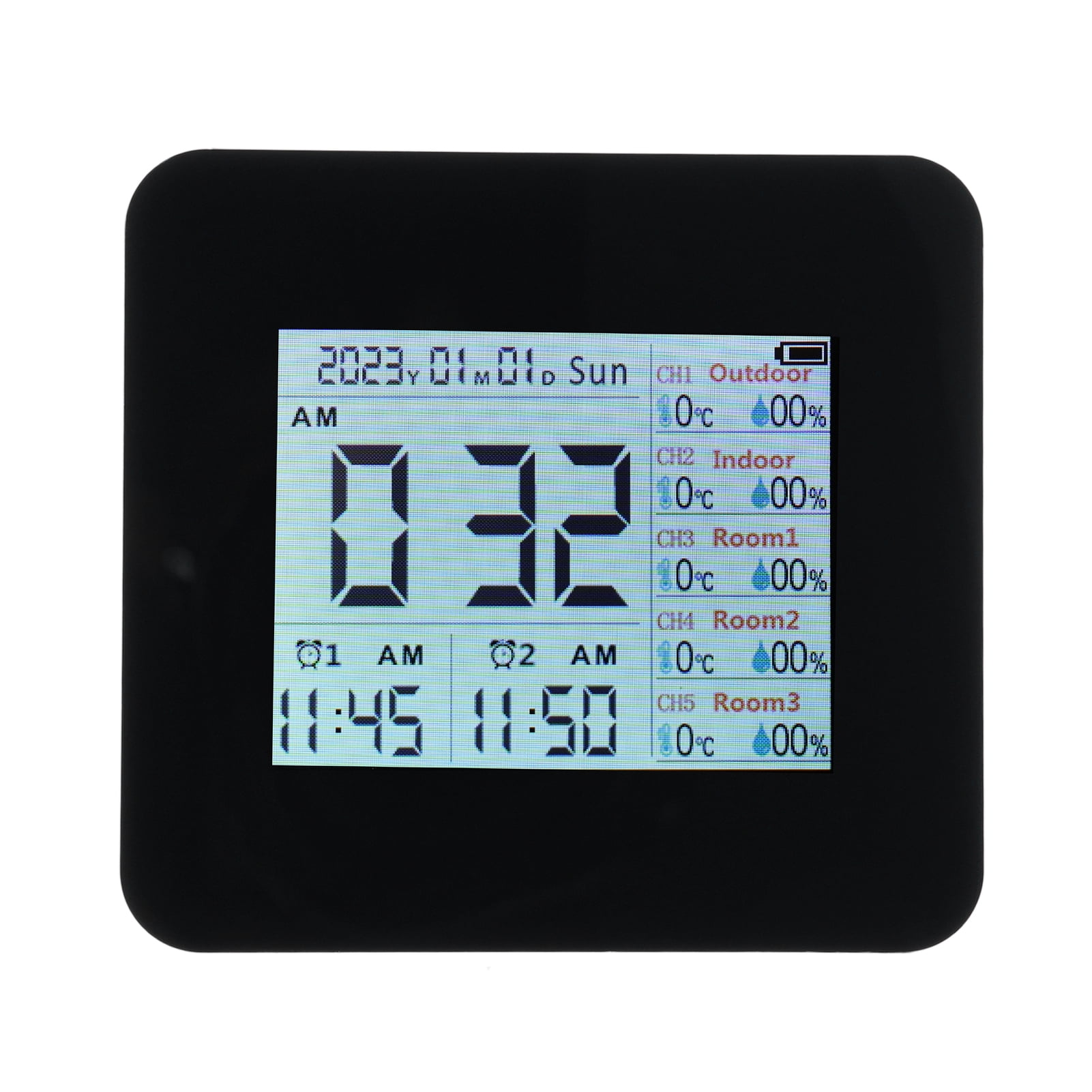 Weather clock,Temperature Indoor With 60m Indoor Thermometer With 5 ...