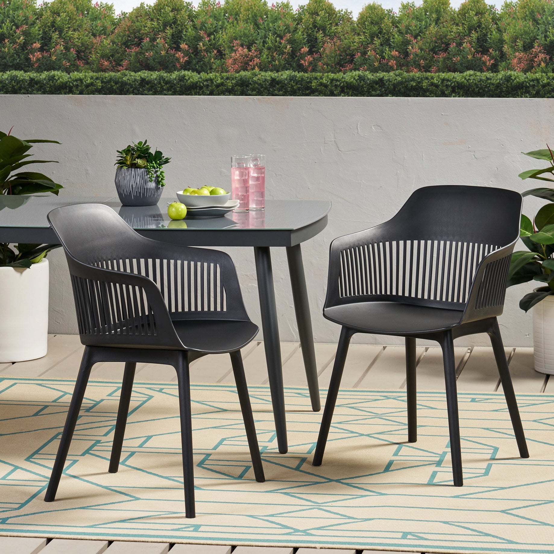 Weather-resistant chair set with stable frames for stylish outdoor ...