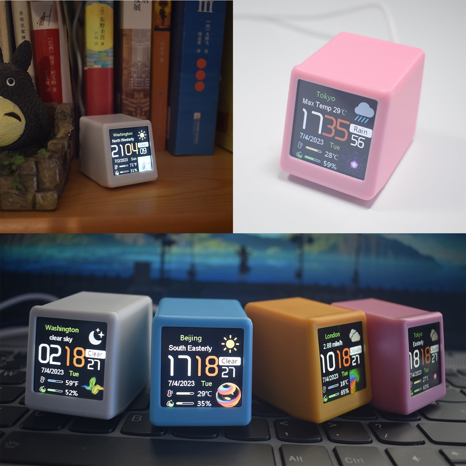 Weather station,Oled Display Weather Station Thermometer Display Wifi Diy Station Indoor ...