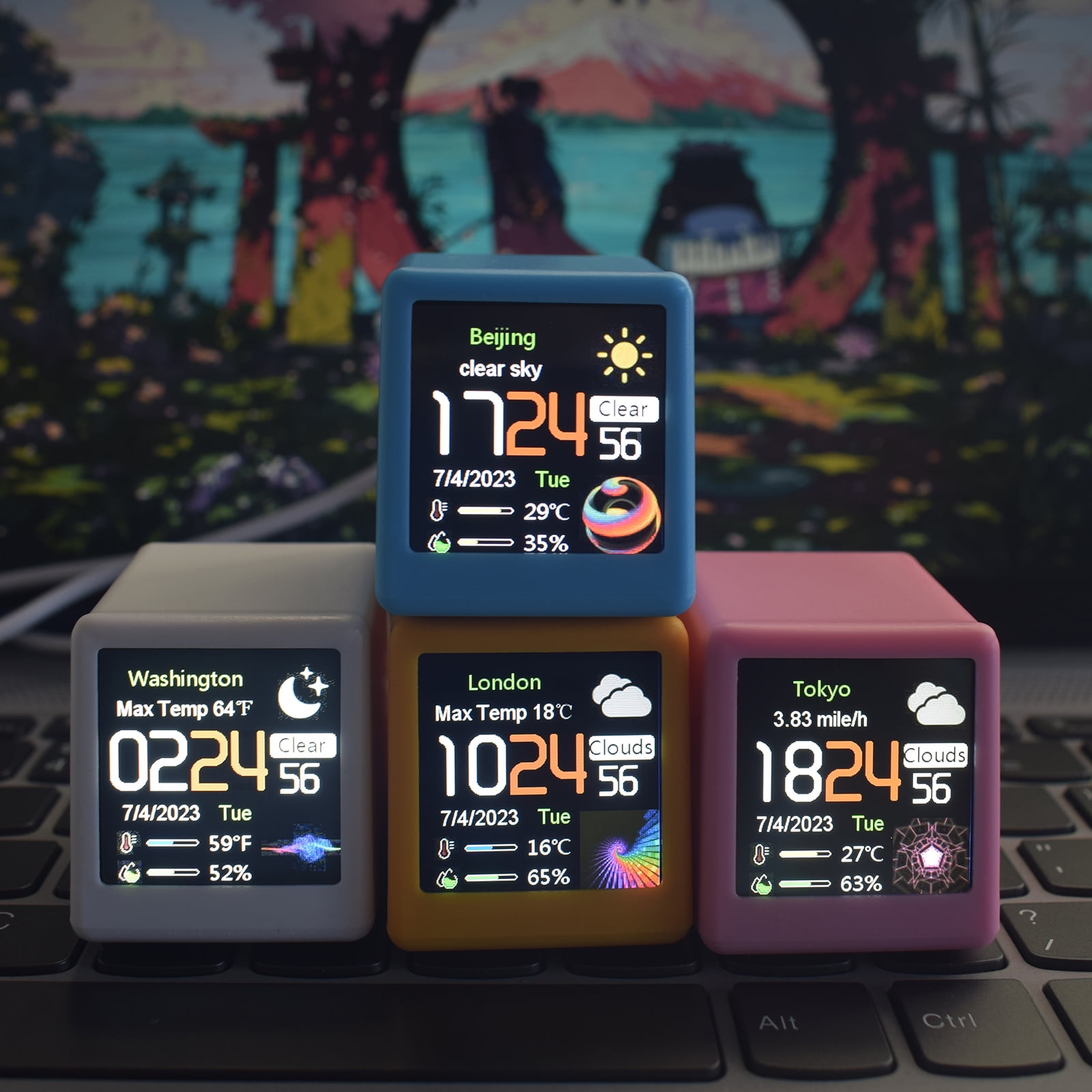 Weather station,Station Indoor Weather Clock Wifi Weather Station Diy ...