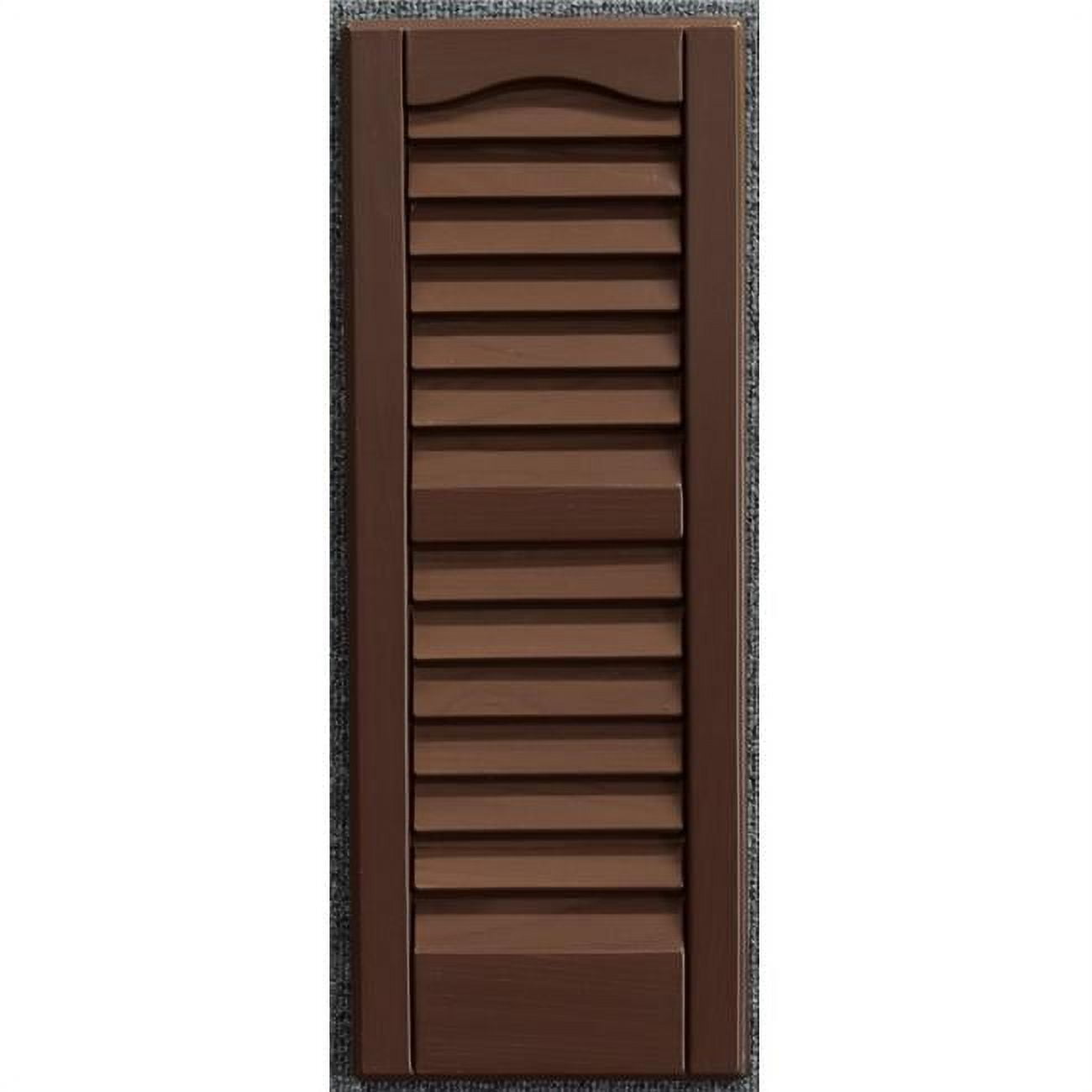 WeatherBest 12 x 36 in. Louvered Exterior Decorative Shutters, Brown ...