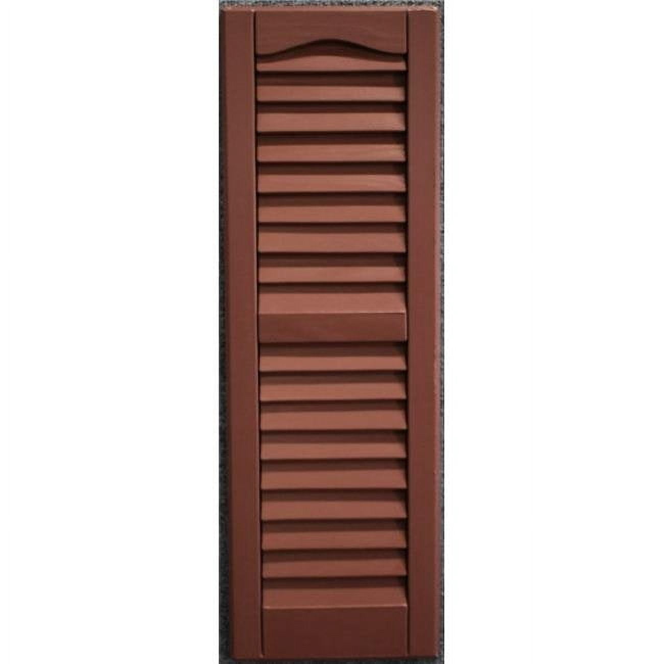 WeatherBest Louvered Exterior Decorative Shutters, Brick Red - 12 x 24 ...