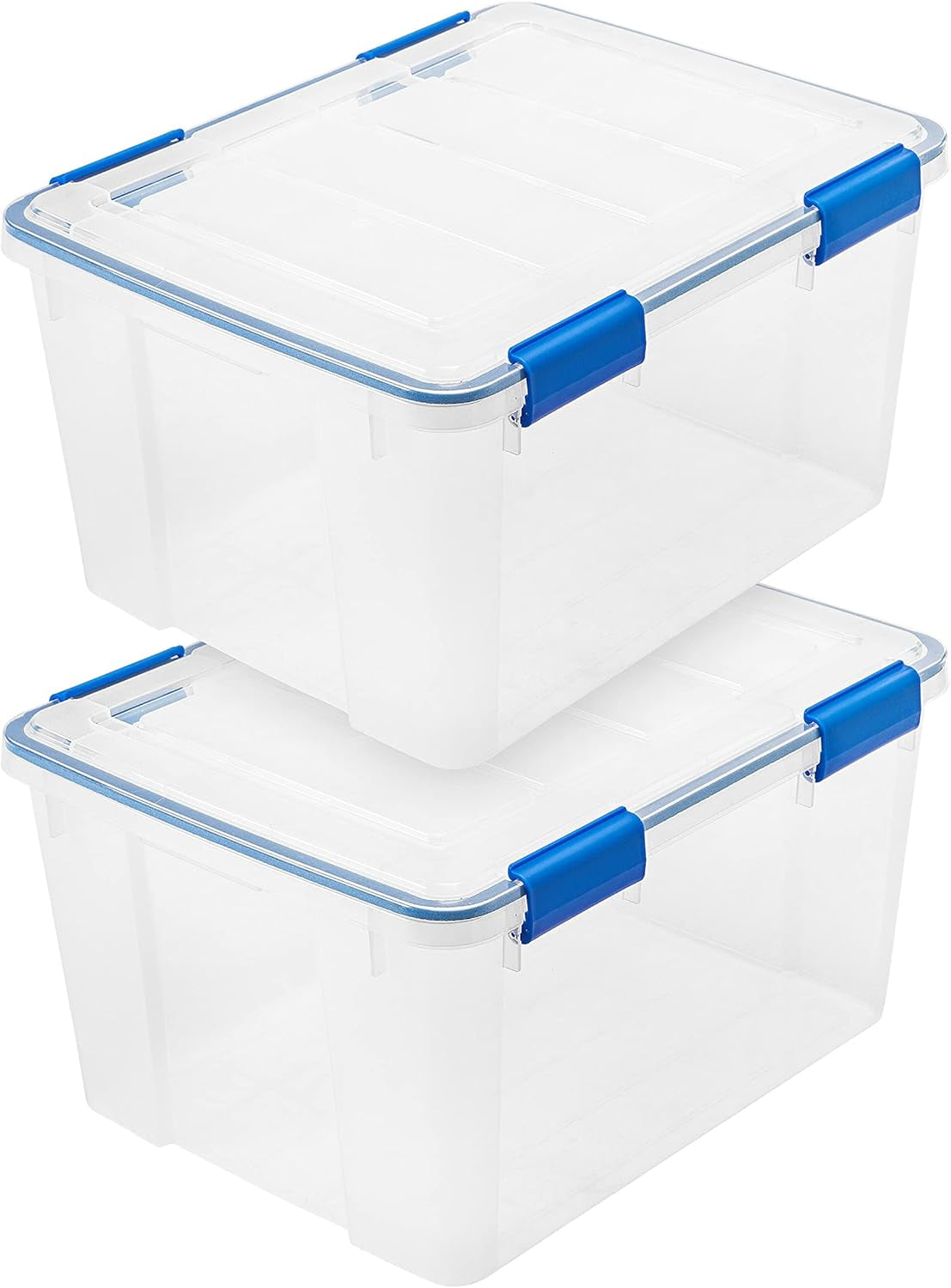 WeatherPro 60 Qt Storage Bins with Lids, 3 Pack, BPA-Free Plastic ...