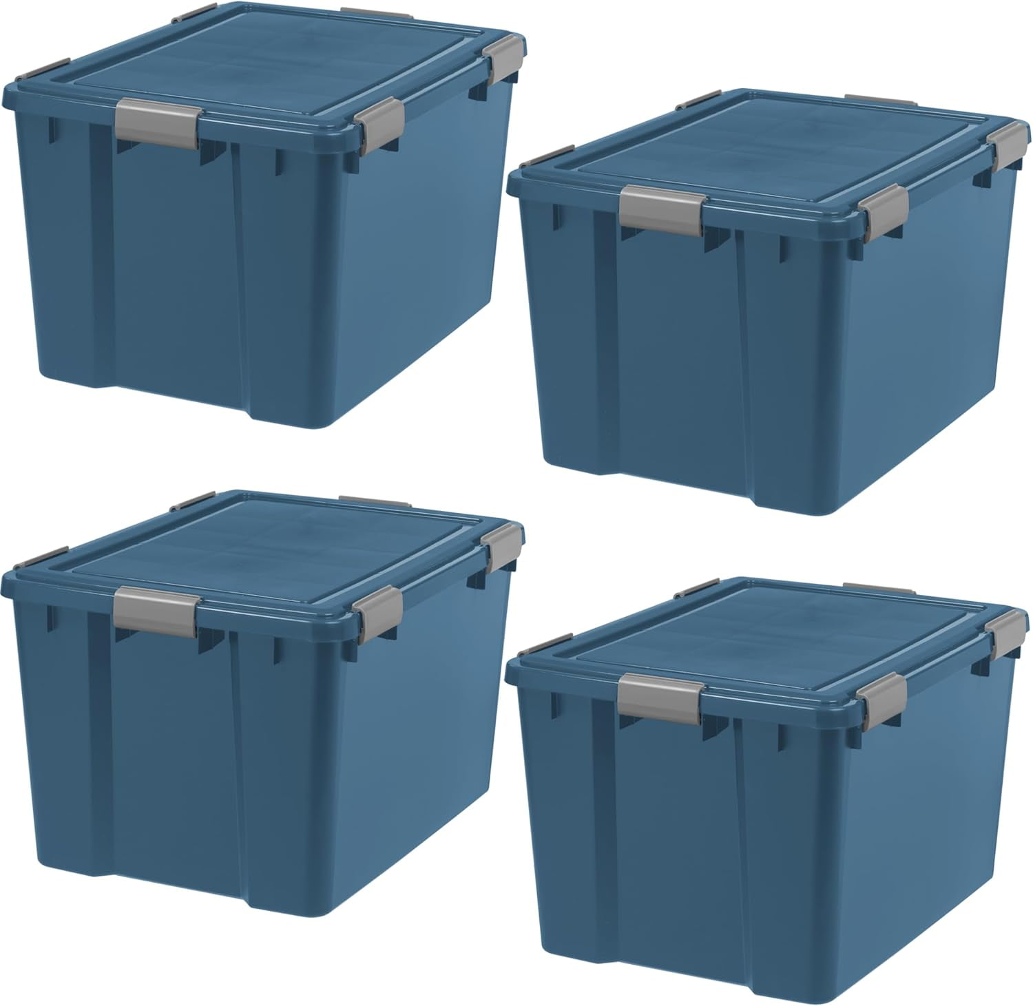 WeatherPro 60 Qt Storage Bins with Lids, 3 Pack, BPA-Free Plastic ...