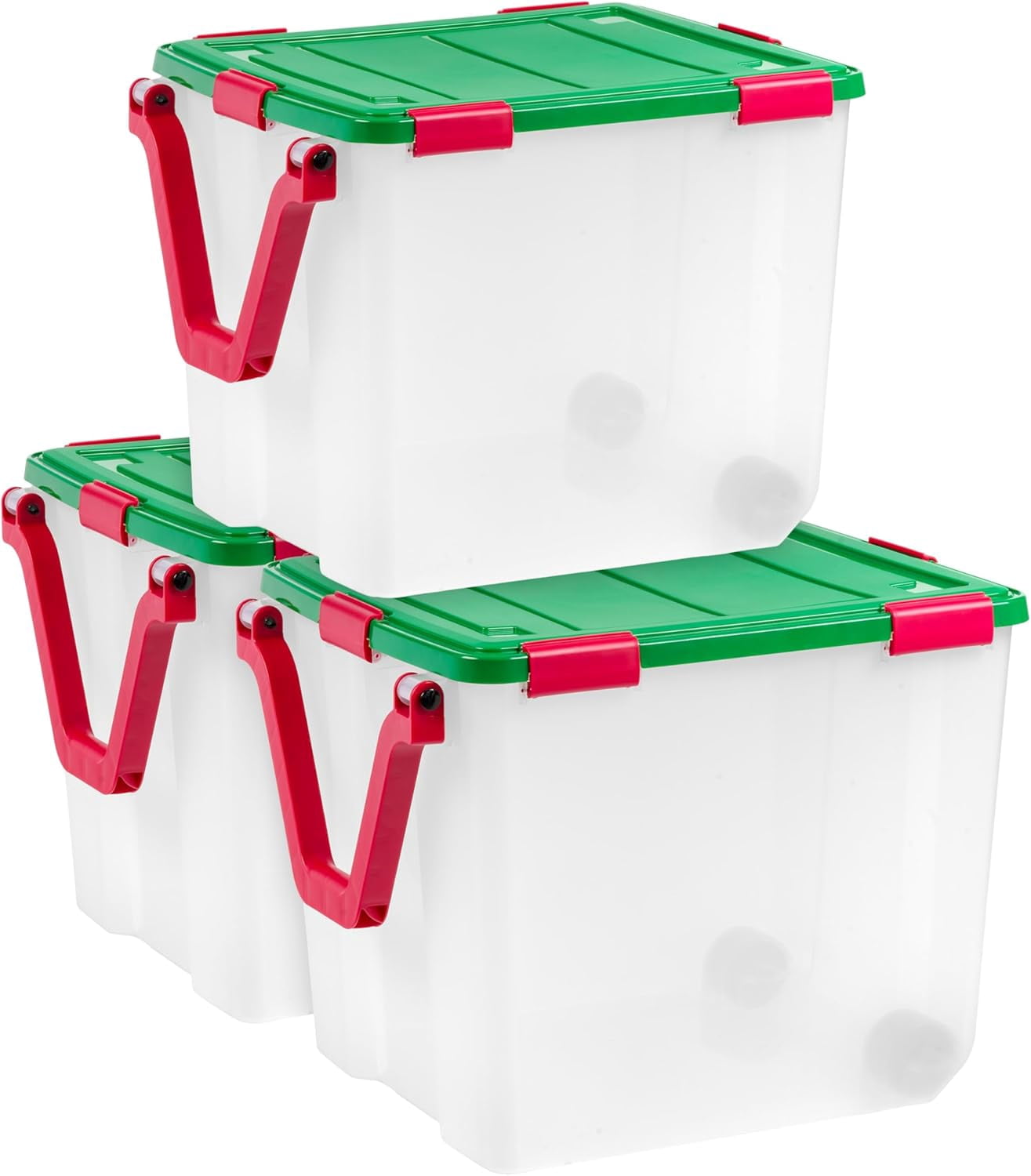 WeatherPro 60 Qt Storage Bins with Lids, 3 Pack, BPA-Free Plastic ...