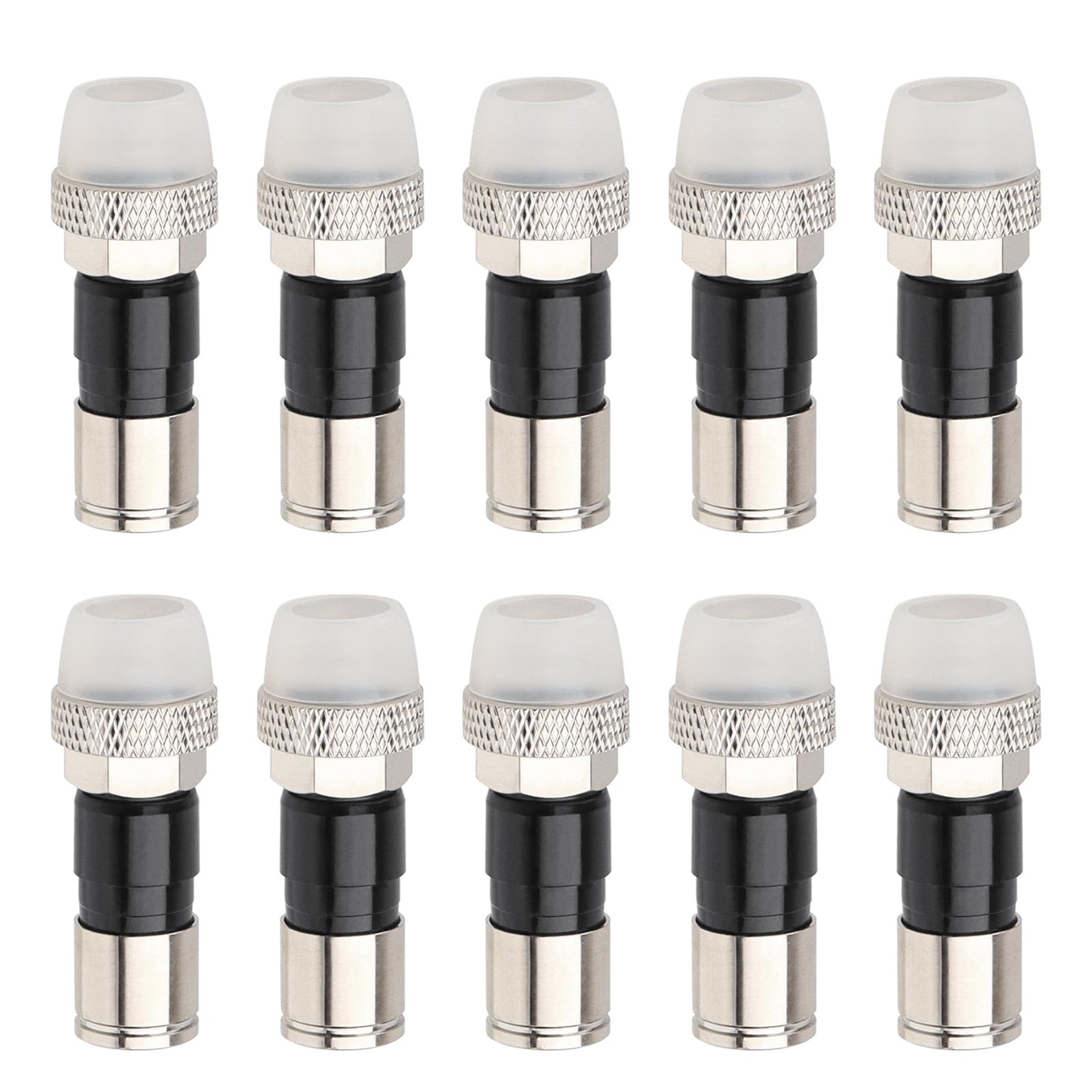 WeatherSeal RG6 Compression Connectors 10 Pack for Coaxial Cables ...