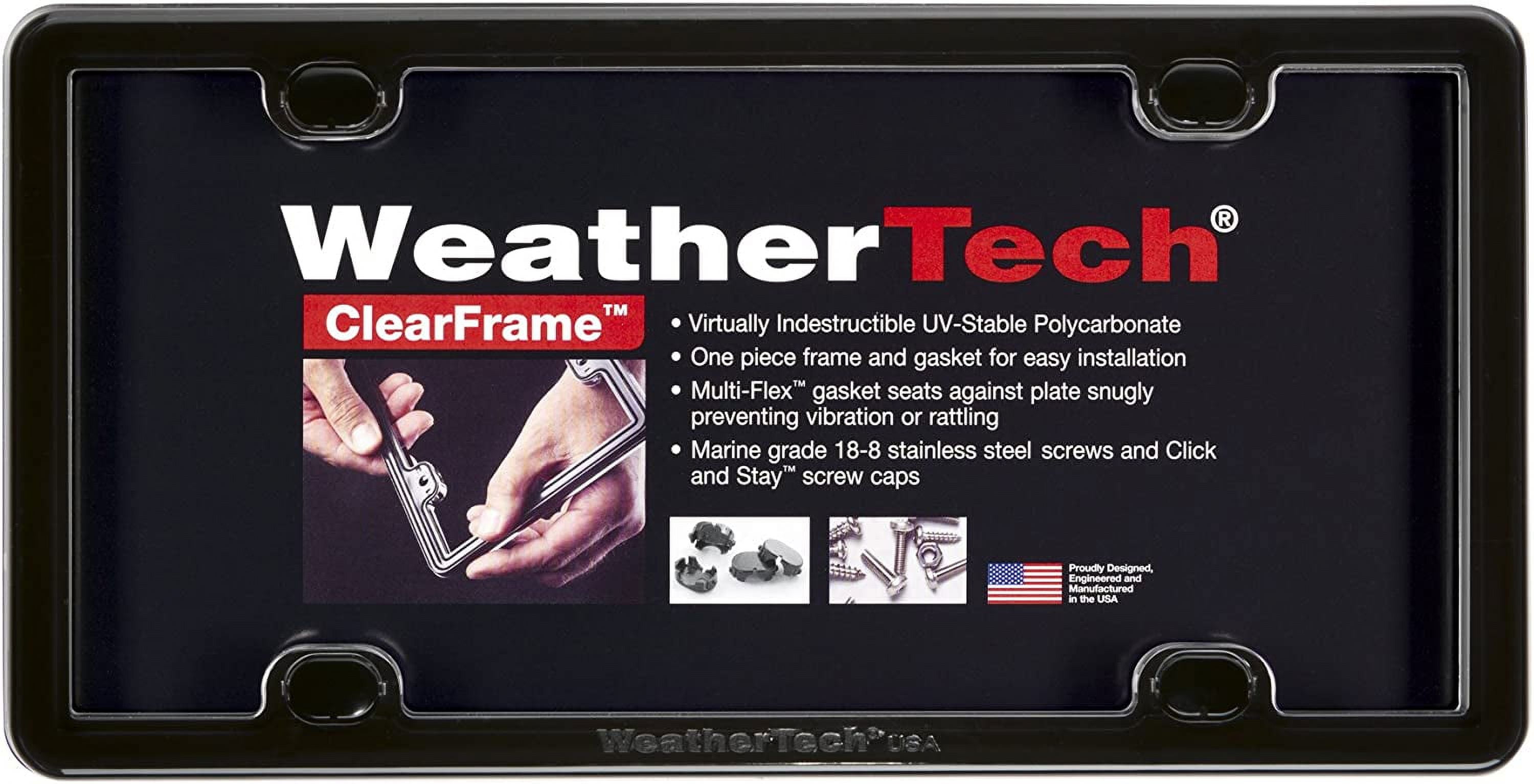 WeatherTech ClearFrame License Plate Frame, (No Cover) - Black ...