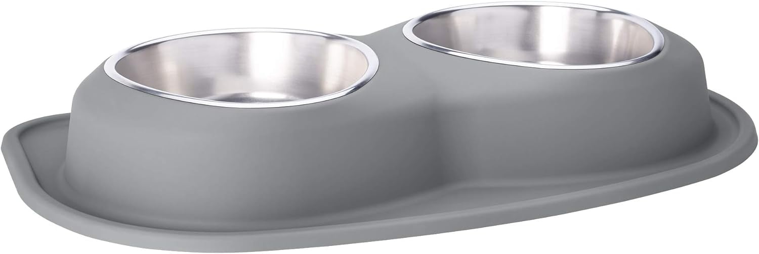 WeatherTech Double Low Pet Feeding System - Compact and Portable Dog ...