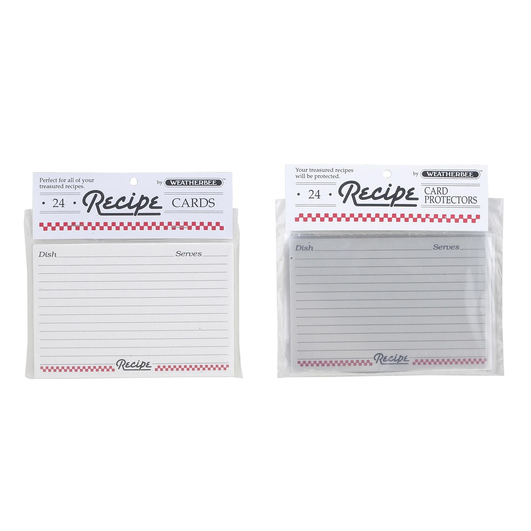 Weatherbee Recipe Cards and Protectors Set, 4-Inches x 6-Inches, Made ...
