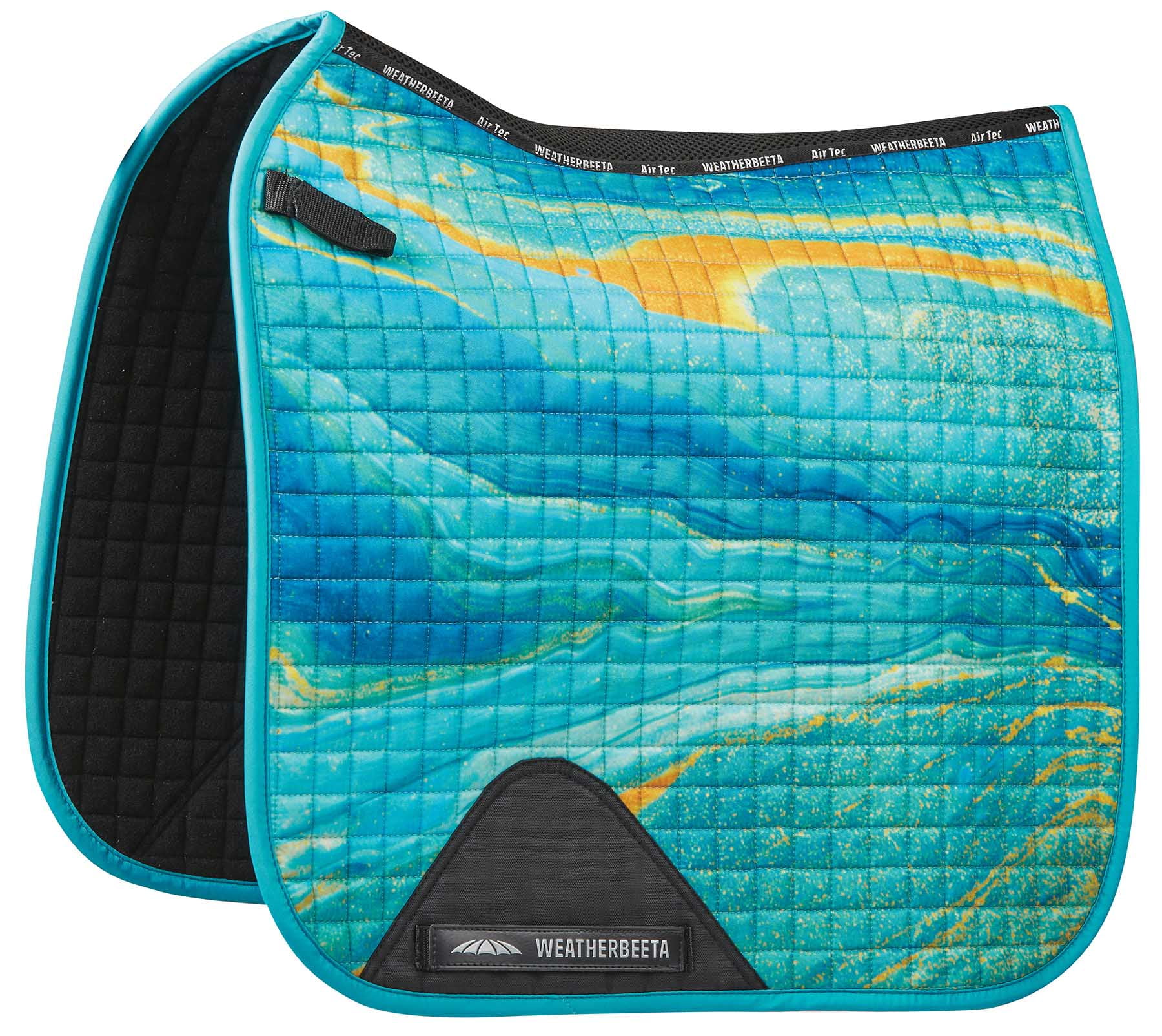 Weatherbeeta Prime Marble Dressage Saddle Pad Blue/Orange Swirl Marble ...