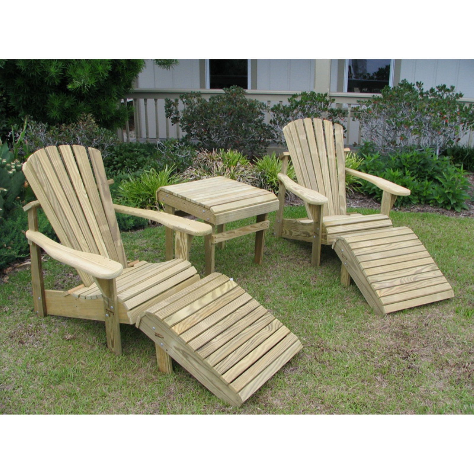Weathercraft 4-Piece Adirondack Patio Furniture Set with 2 Chairs and 2 ...