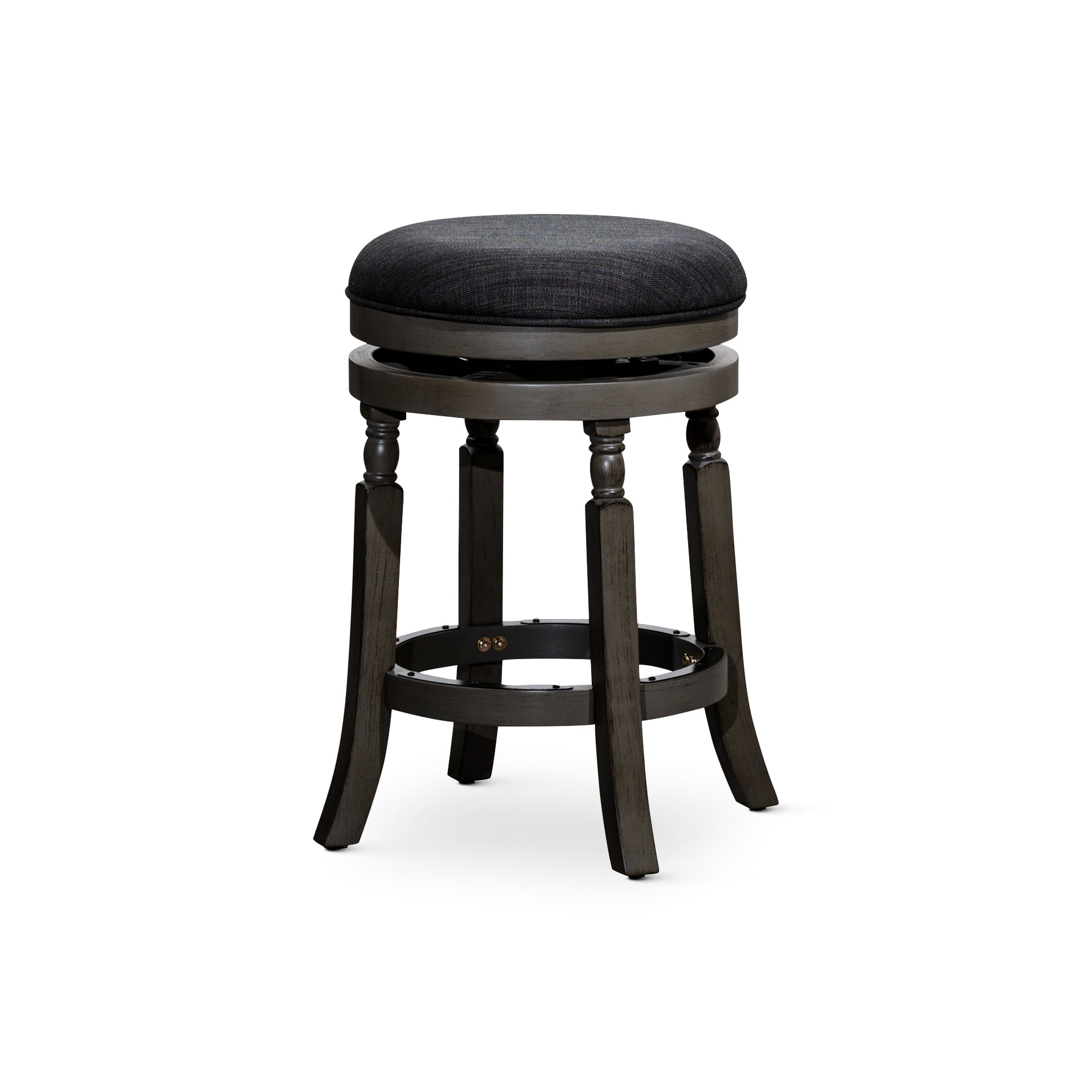 Weathered Gray 24" Counter Stool With Charcoal Fabric Seat - Bonded ...