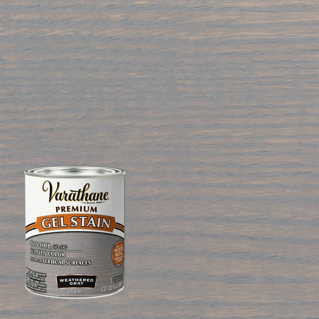 Weathered Gray, Varathane Premium Gel Wood Stain-358175, Quart, 2 Pack ...