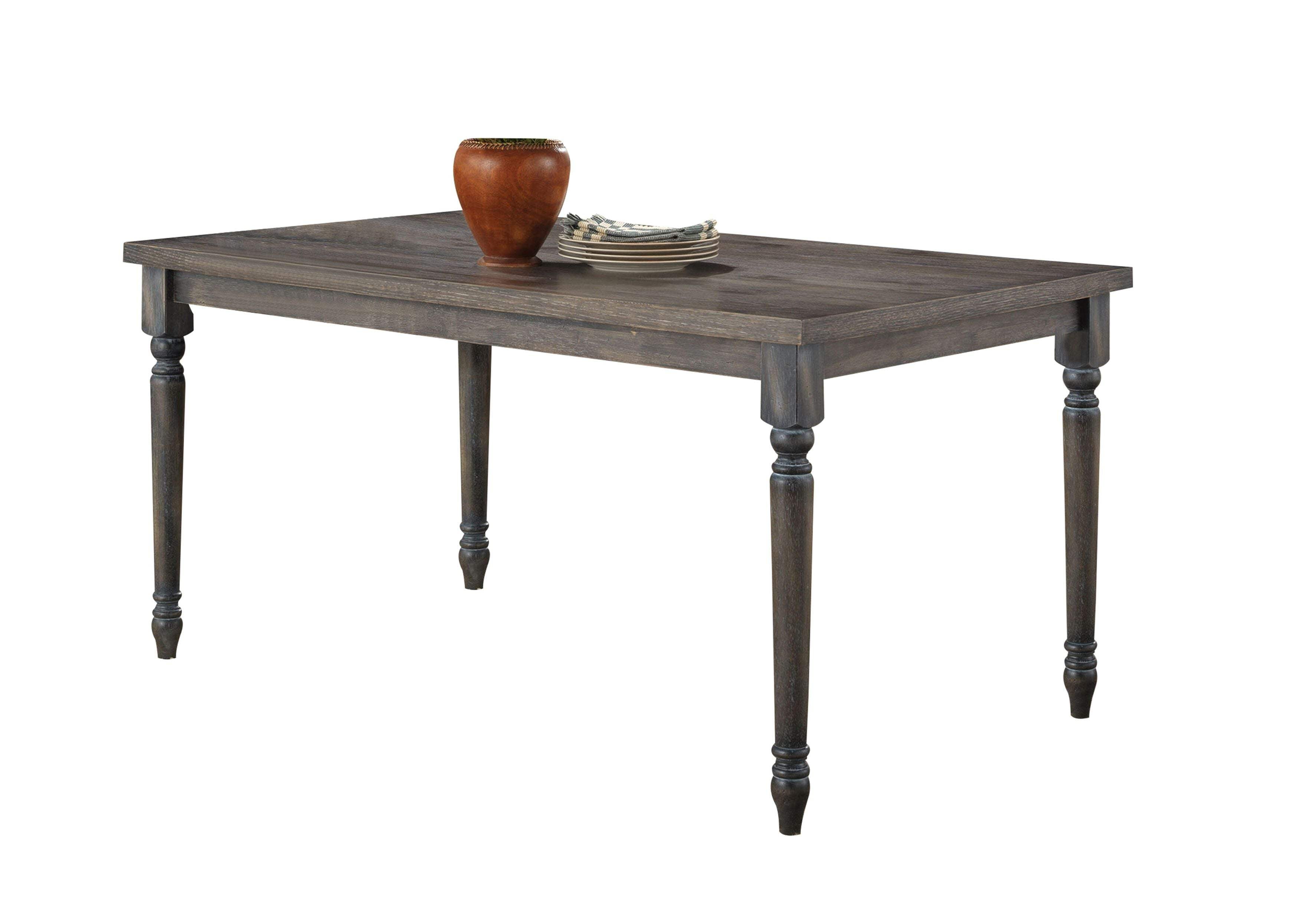 Weathered Grey Dining Table With Turned Leg Grey Seats 6 Dining Room ...