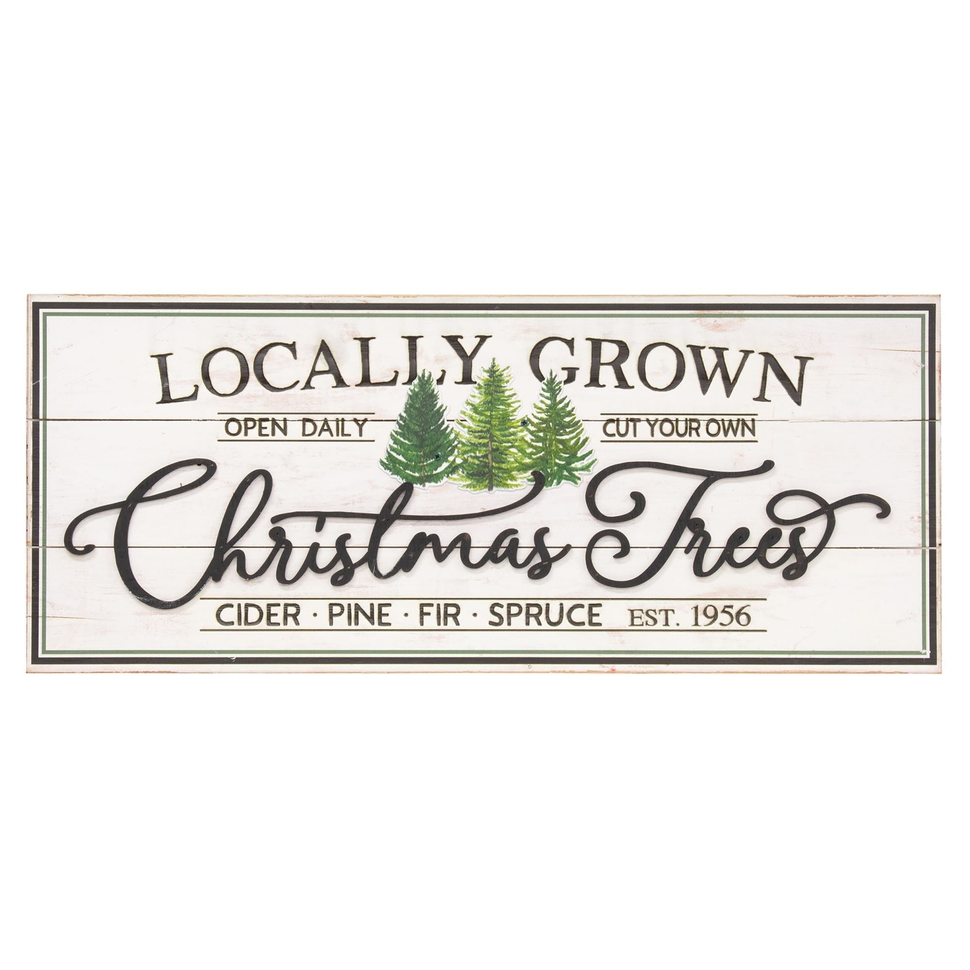 Weathered Locally Grown Christmas Trees Wooden Sign - Walmart.com