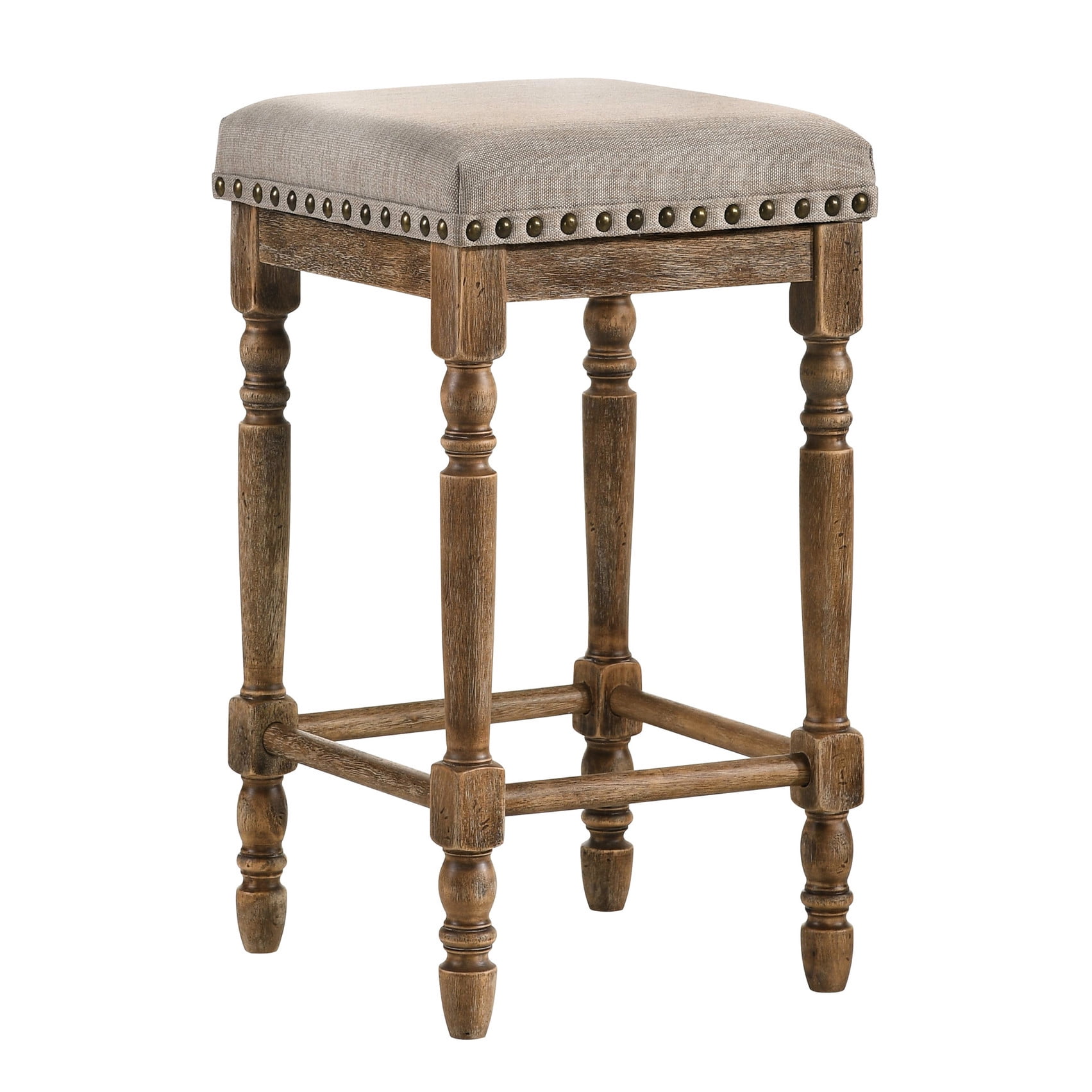 Weathered Oak Turned Leg Stools / Inviting Seating for Dining Spaces ...