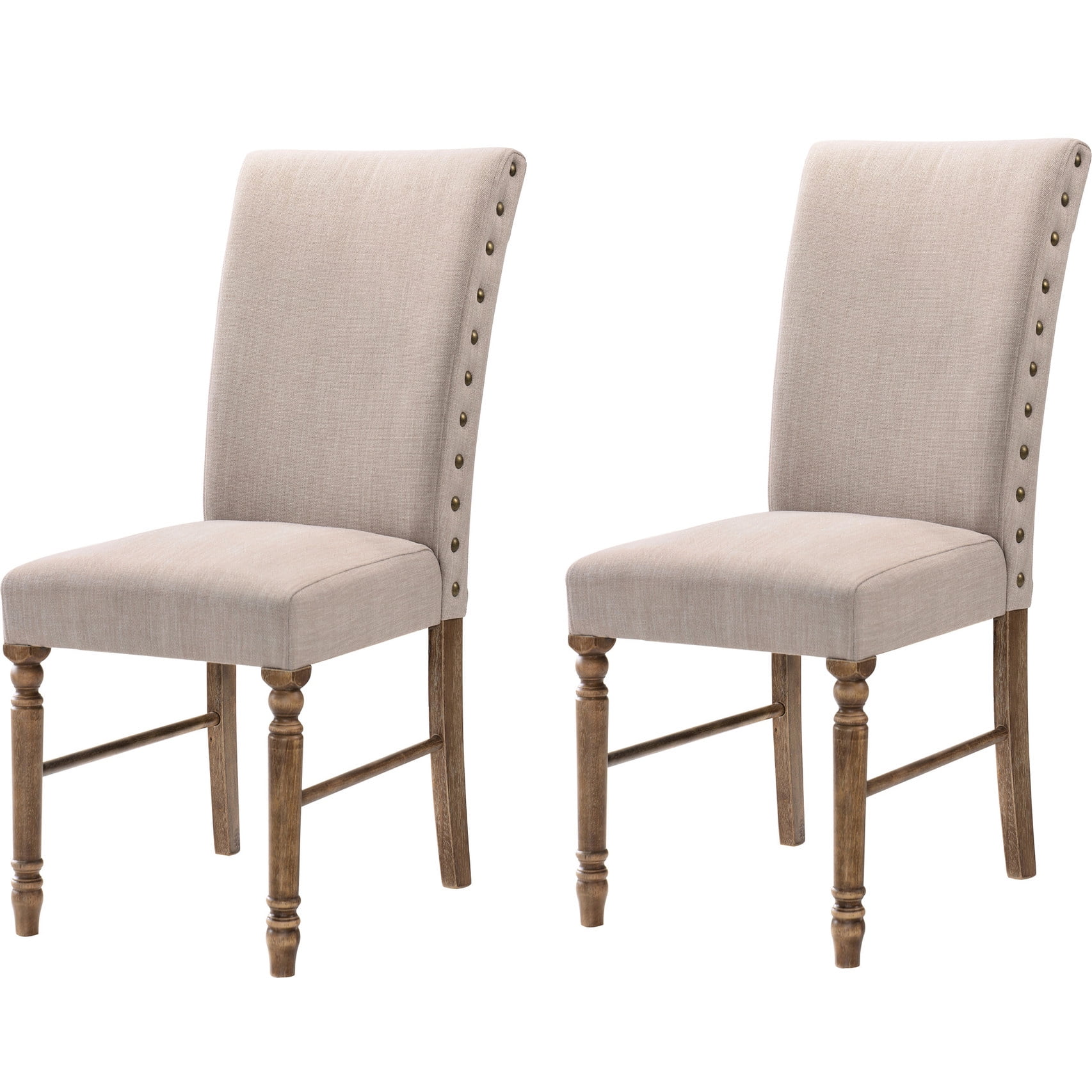 Weathered Oak and Cream Parson Chairs with Versatile Silhouette / Fit ...