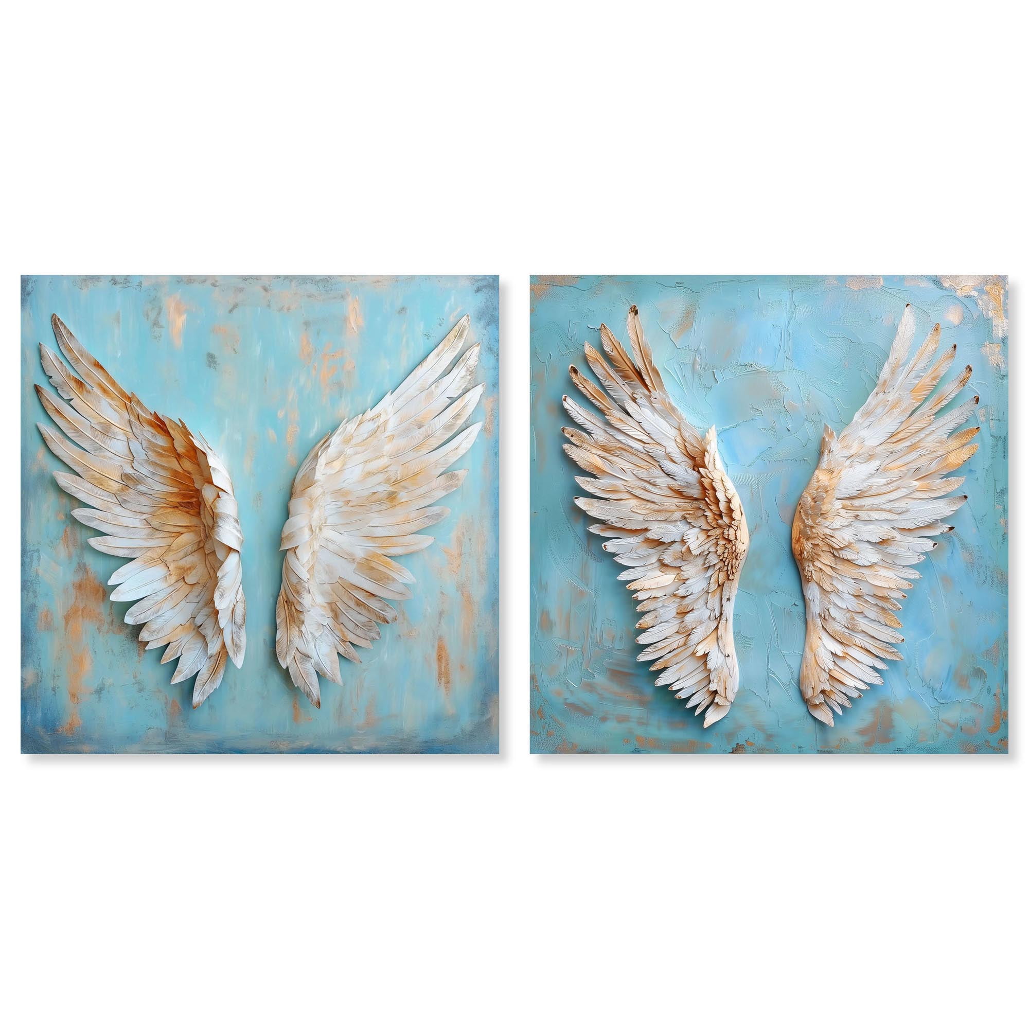 Weathered Wing Set Canvas Set of 2 Calming Wall Art by Art Remedy ...