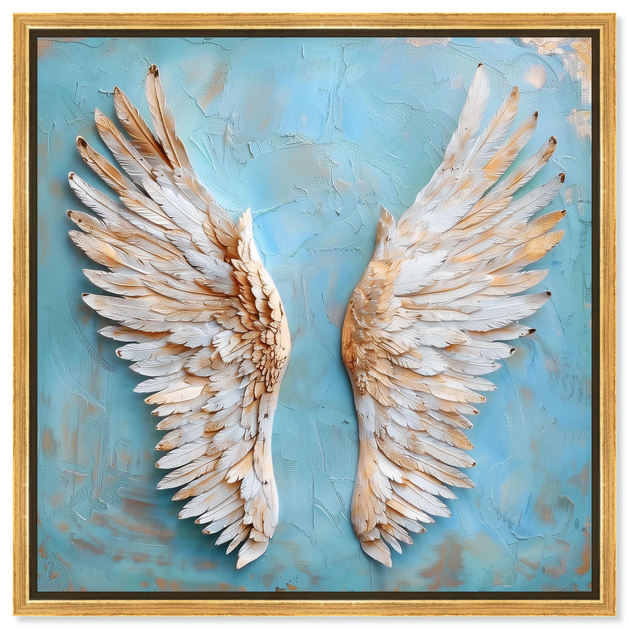 Weathered Wings III Canvas Wings Wall Art by Art Remedy, Gold Frame, 24 ...