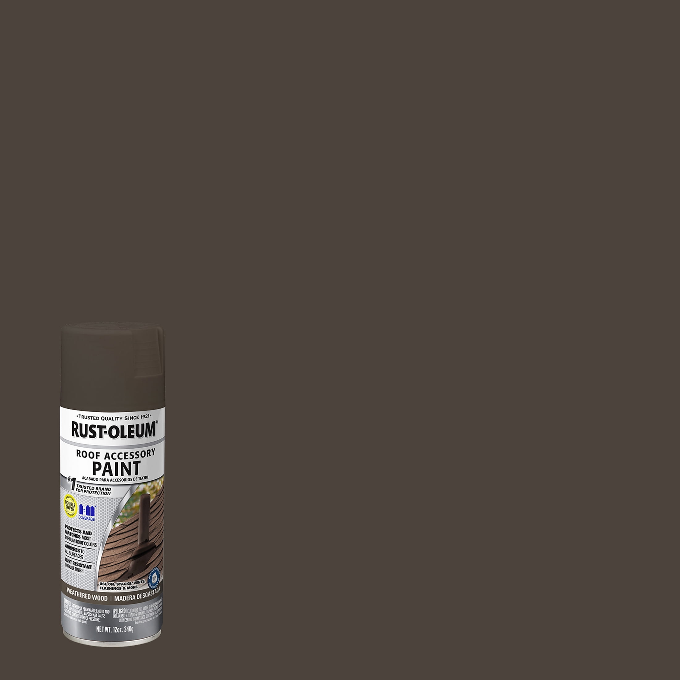 6 Pack, Weathered Wood, Rust-Oleum Stops Rust Flat Roof Accessory Spray ...