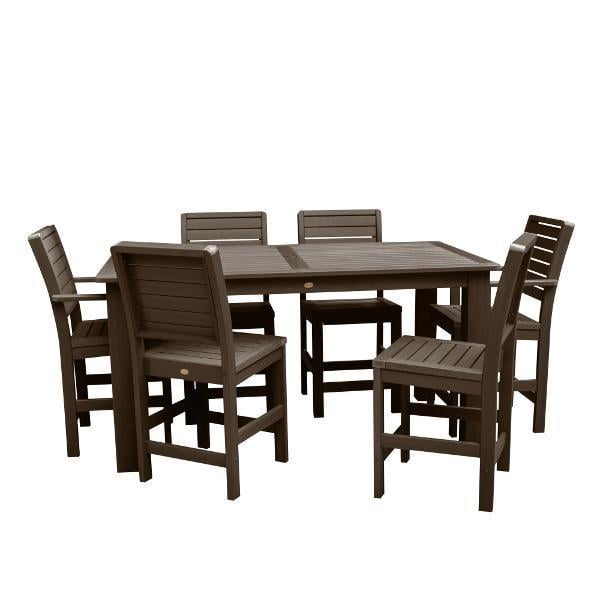 Weatherly 7pc Rectangular Counter Height Outdoor Dining Table and Chair ...