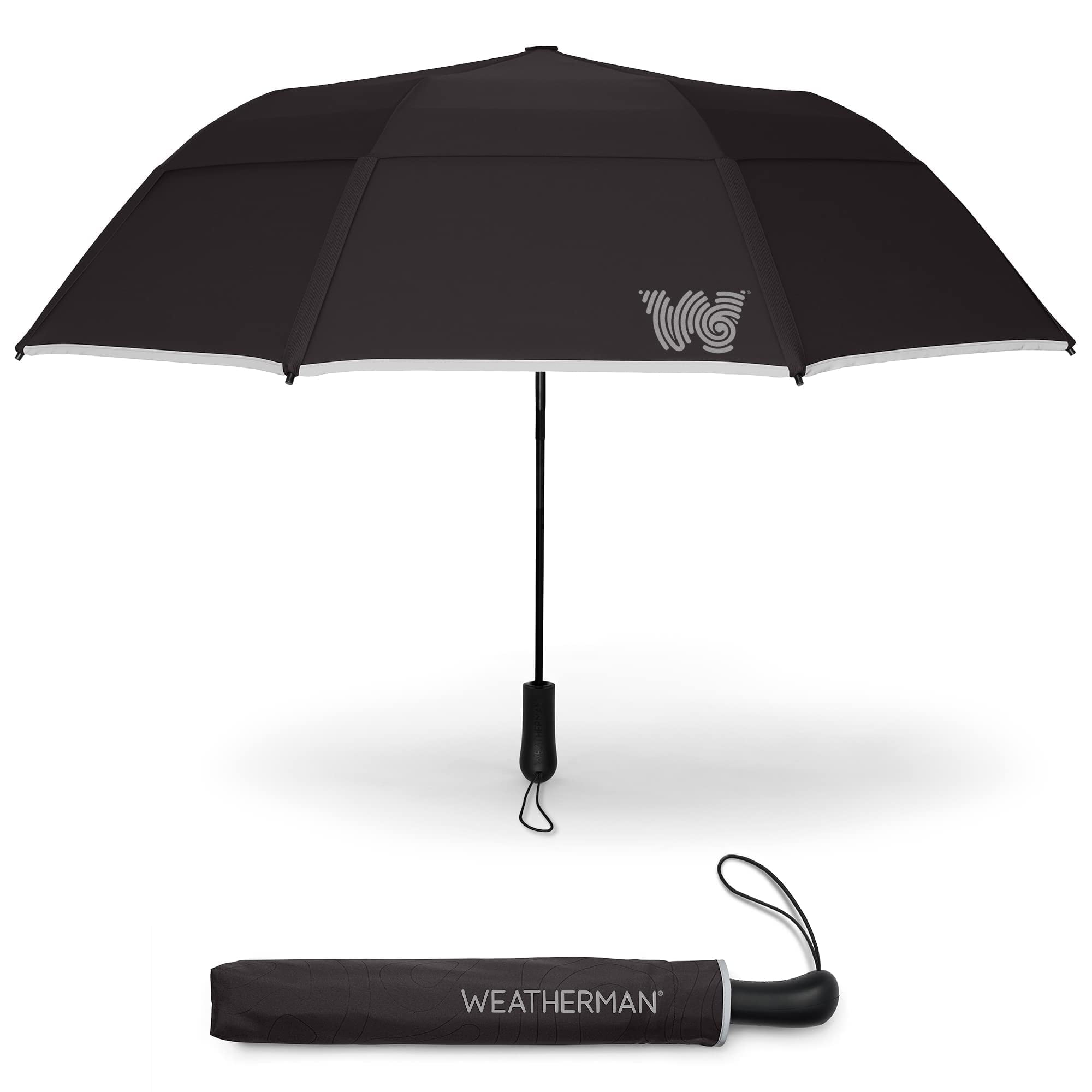 Weatherman Umbrella - Collapsible Umbrella - Windproof Umbrella Resists ...