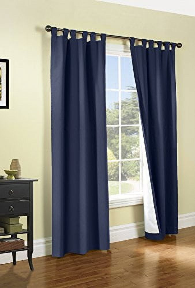 Weathermate Tab Top Insulated Energy Efficient Drapery Pair, Navy 160"X84" - Walmart.com