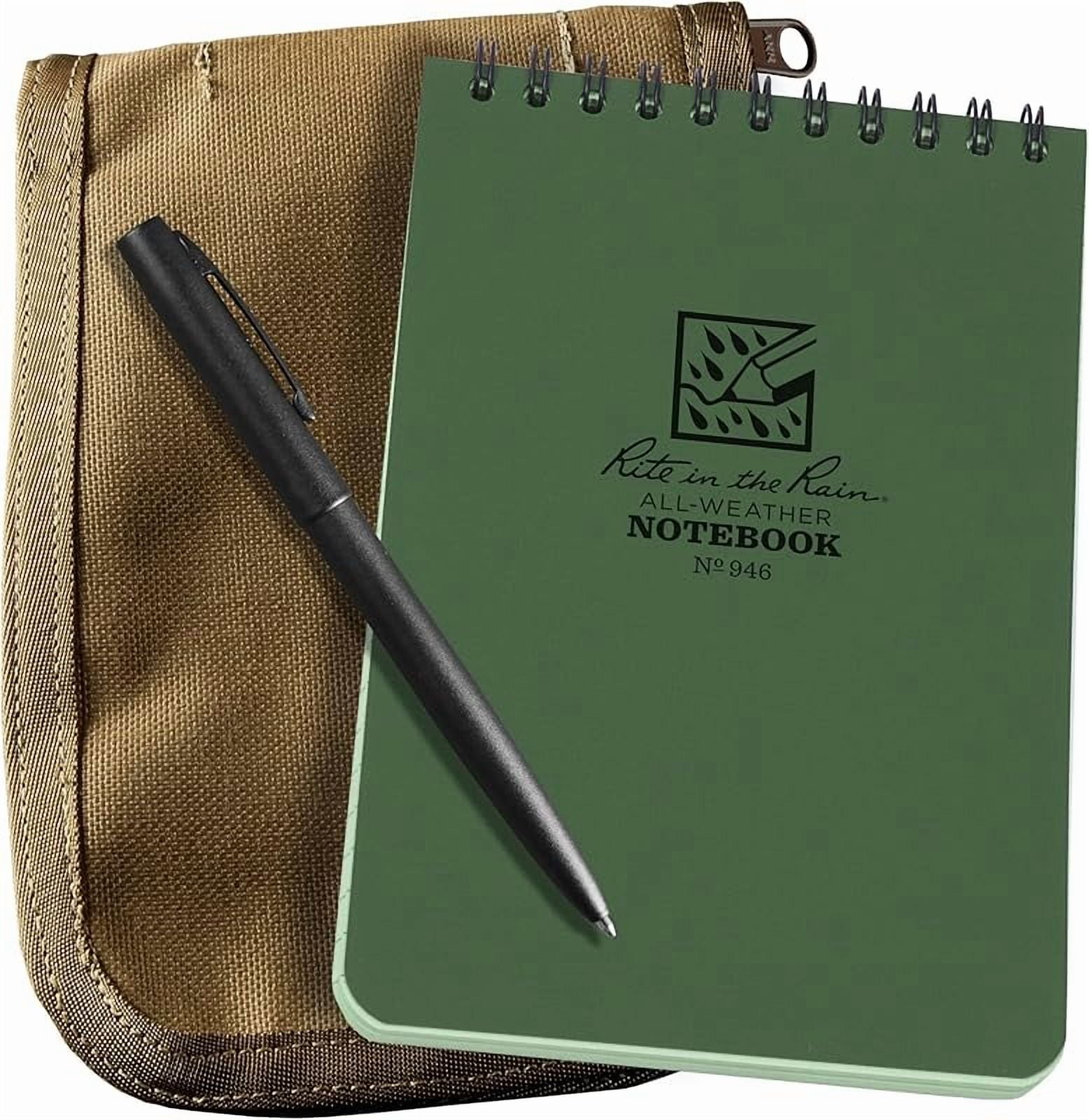 Weatherproof 4" x 6" Top Spiral Notebook Kit: Tan CORDURA Fabric Cover ...