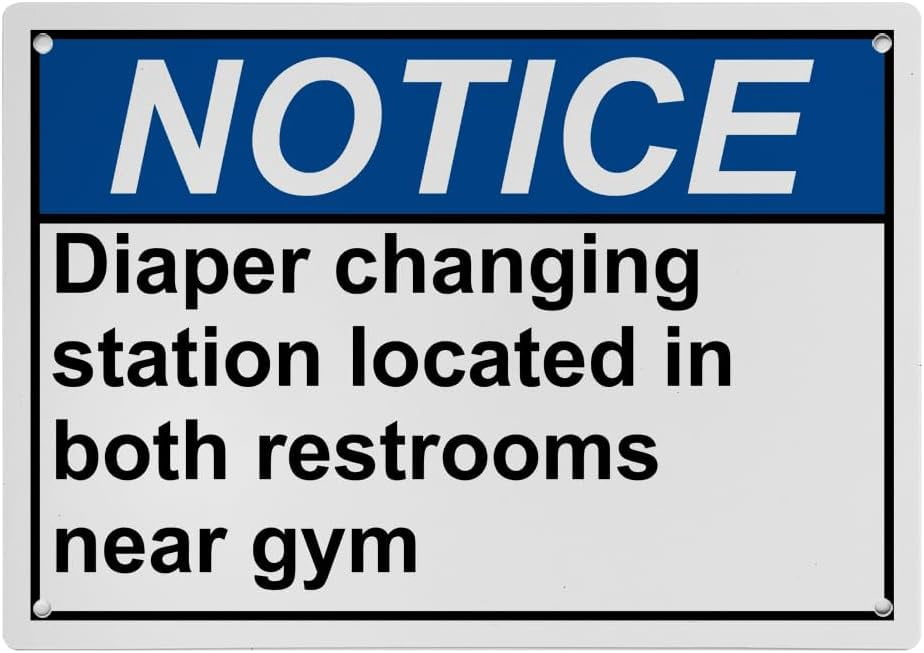 Weatherproof ANSI Amenities Services Sign (Diaper changing station ...