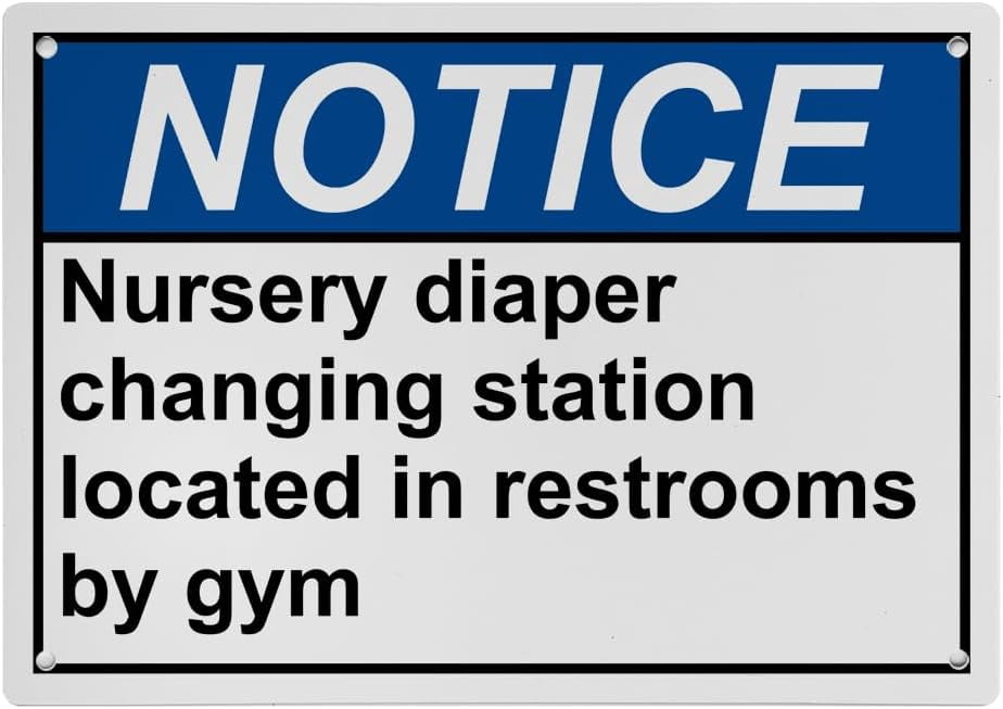 Weatherproof ANSI Amenities Services Sign (Nursery diaper changing ...