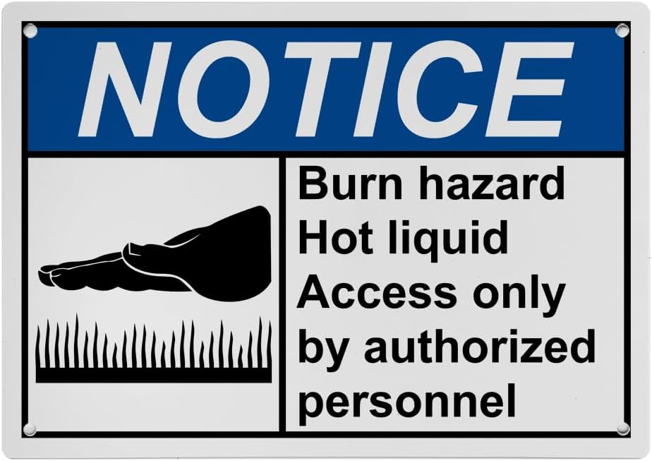 Weatherproof ANSI Authorized Personnel Only Sign (Burn hazard Hot ...