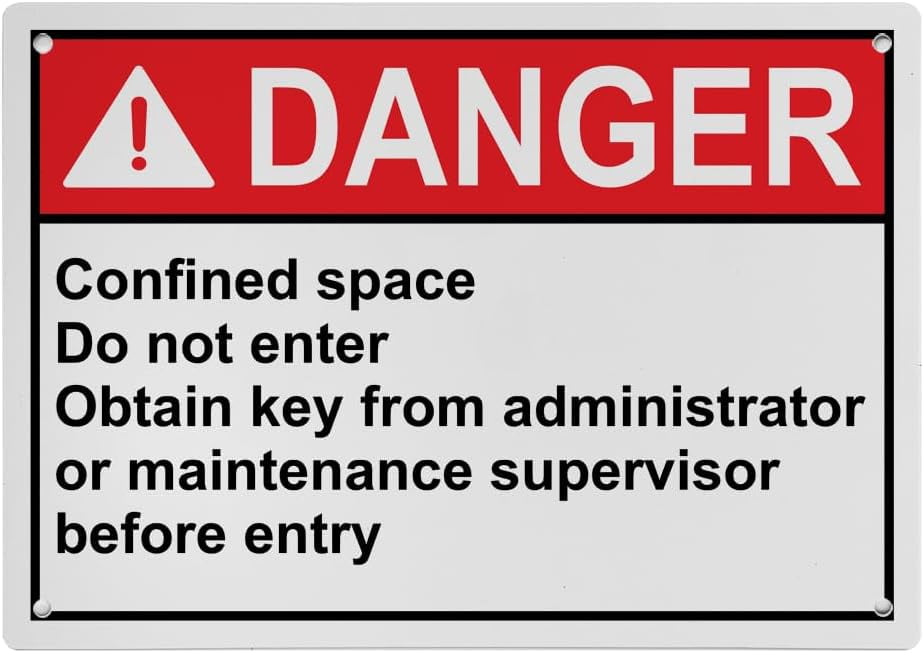 Weatherproof ANSI Confined Space Sign (Confined space Do not enter ...