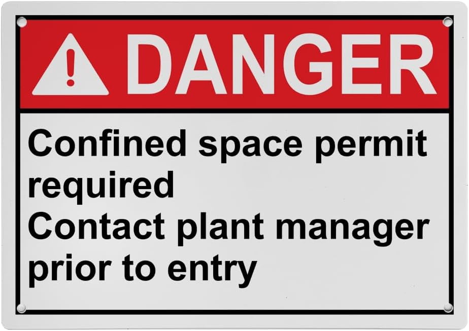 Weatherproof ANSI Confined Space Sign (Confined space permit required ...
