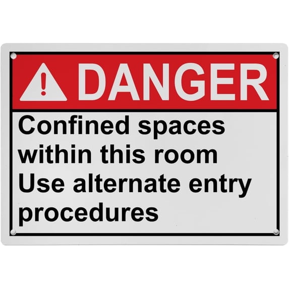 Weatherproof ANSI Confined Space Sign (Confined spaces within this room ...