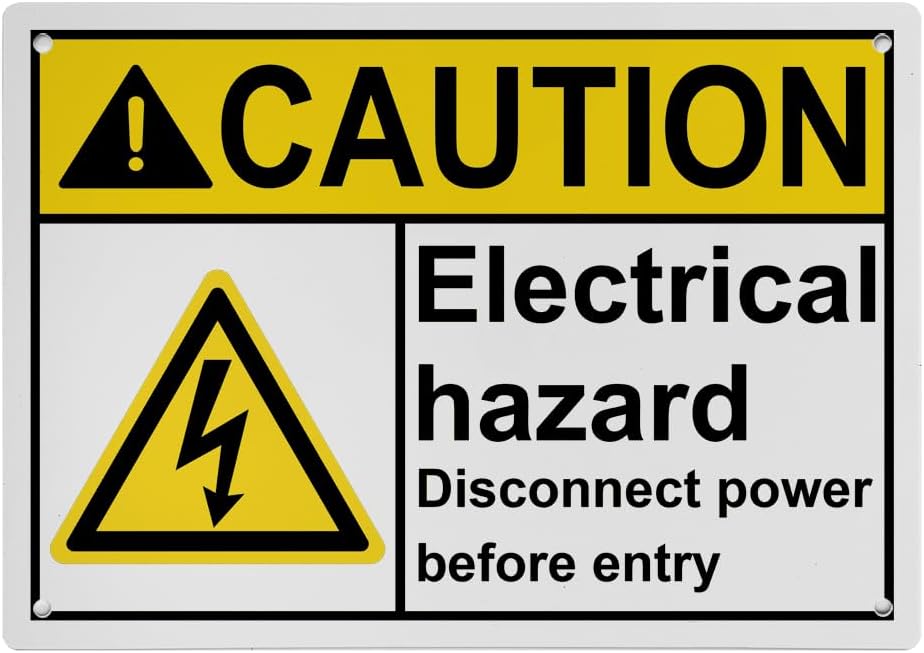 Weatherproof ANSI Electrical Safety Warning SIgn (Electrical hazard ...