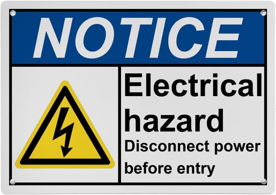 Weatherproof ANSI Electrical Safety Warning SIgn (Electrical hazard ...