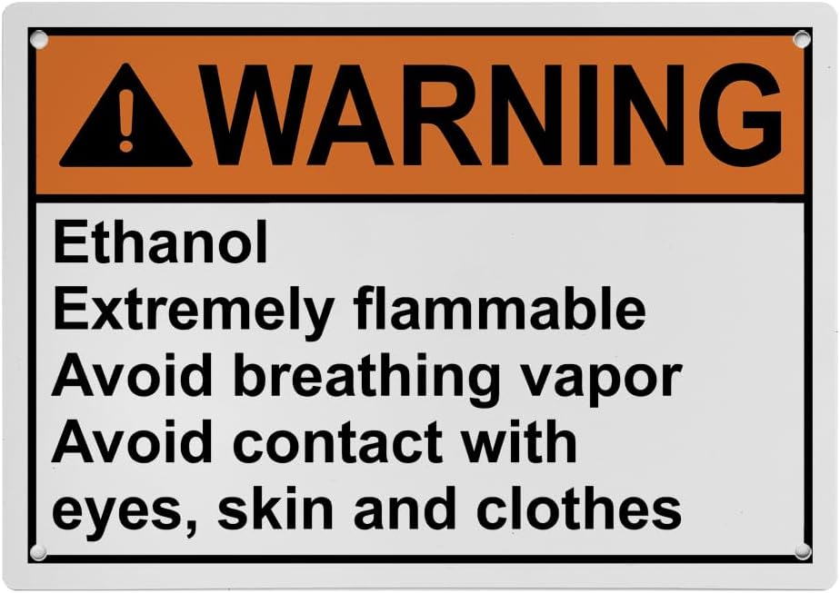 Weatherproof ANSI Flammable Sign (Ethanol Extremely flammable Avoid ...