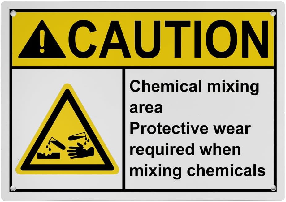 Weatherproof ANSI PPE General Sign (Chemical mixing area Protective ...