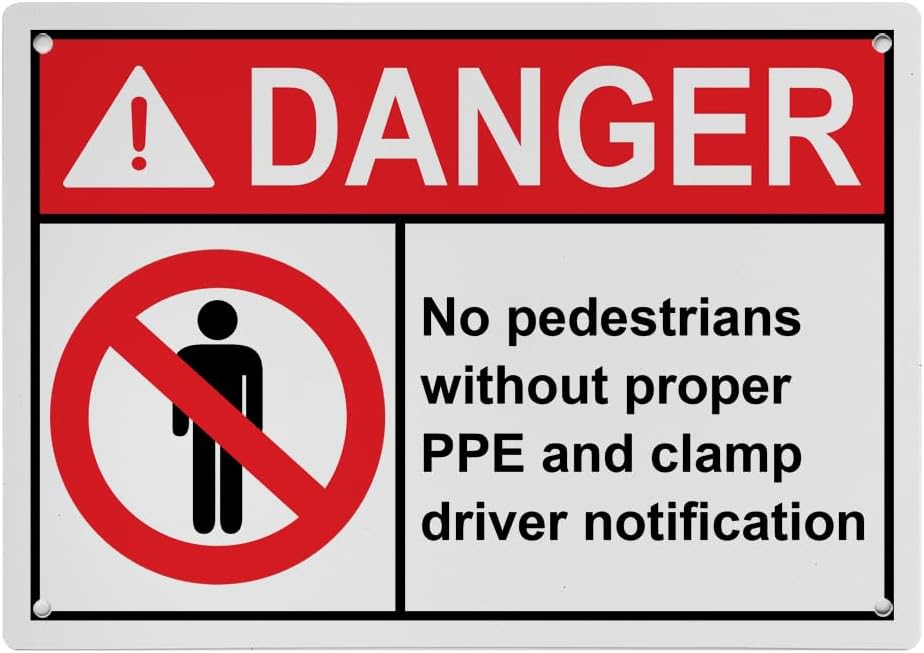 Weatherproof ANSI PPE General Sign (No pedestrians without proper PPE ...