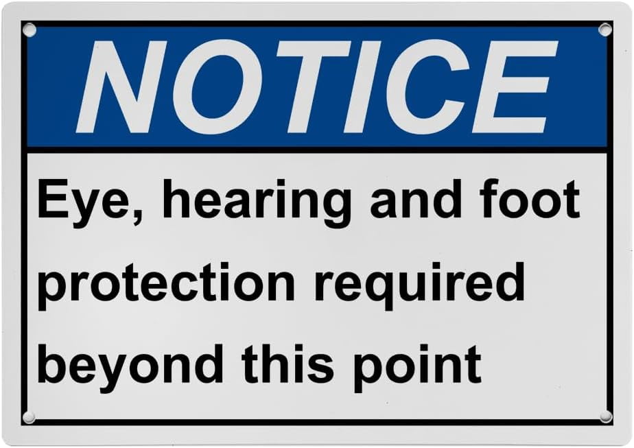 Weatherproof ANSI PPE Multiple Sign (Eye, hearing and foot protection ...